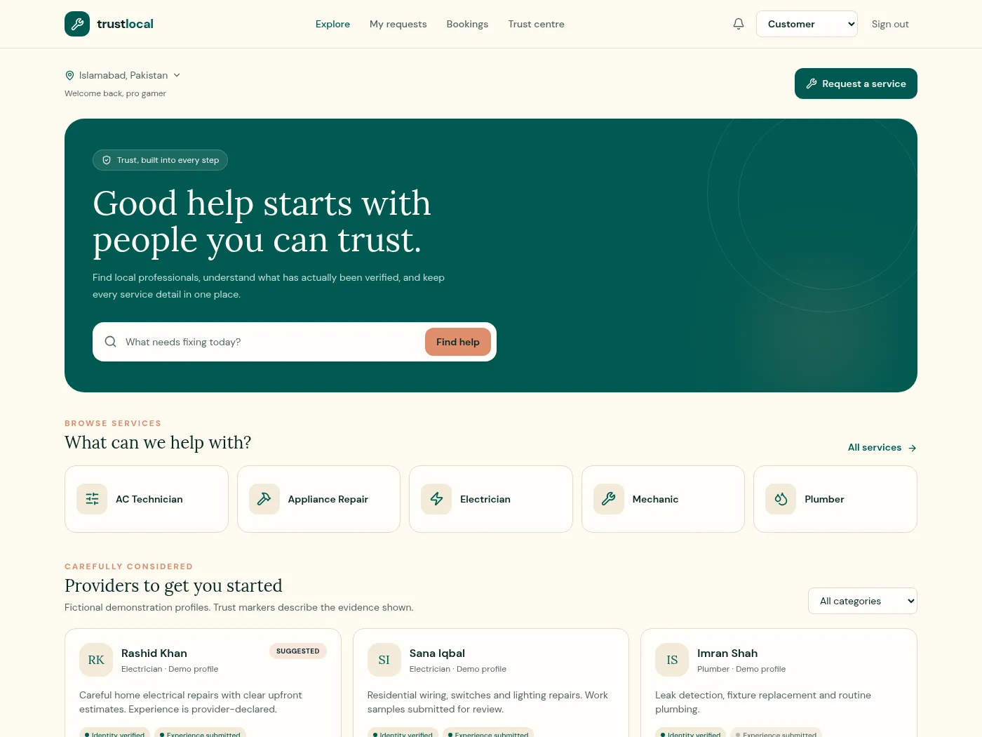 TrustLocal Service Marketplace