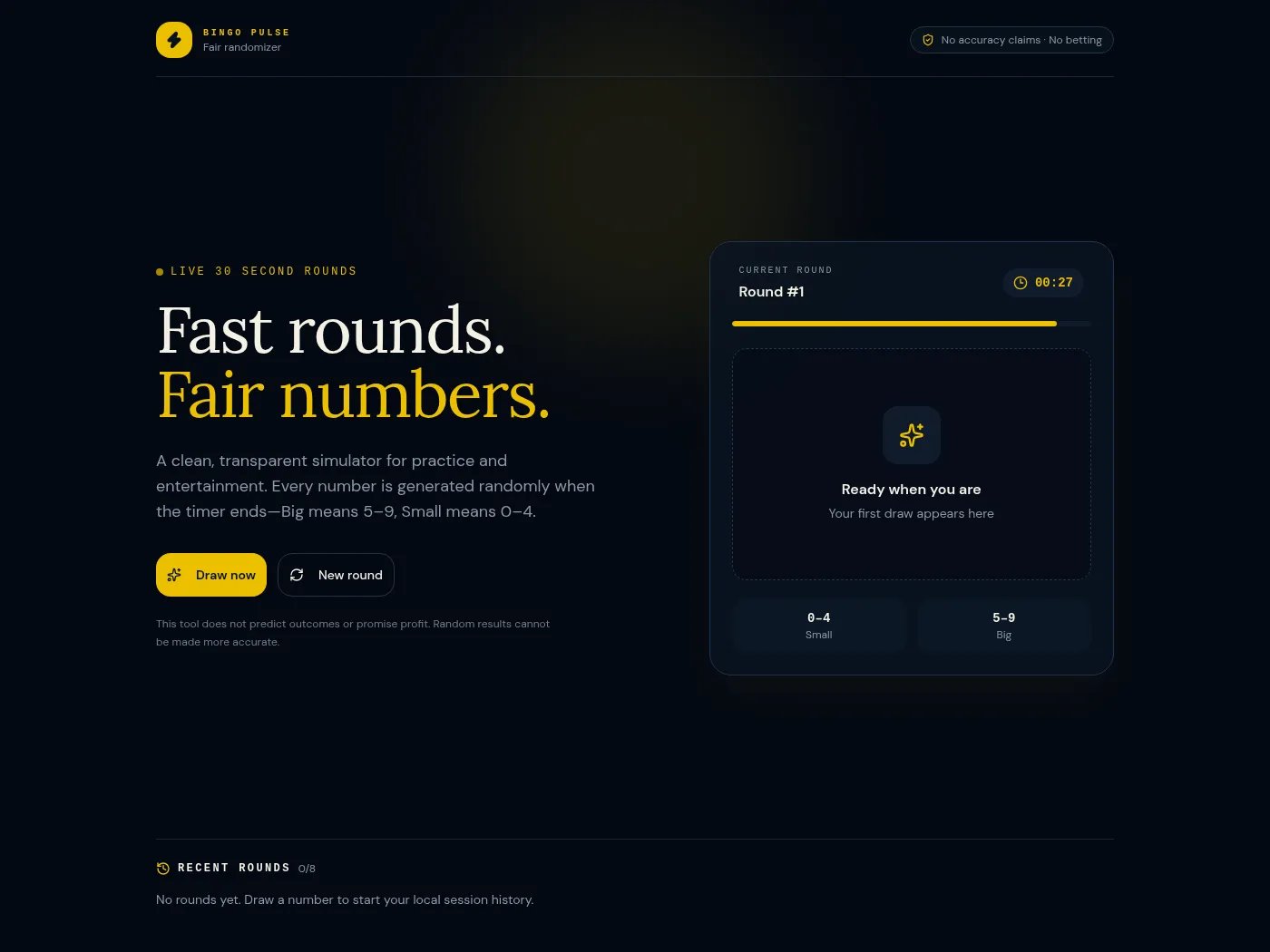 Rapid Bingo Number Generator