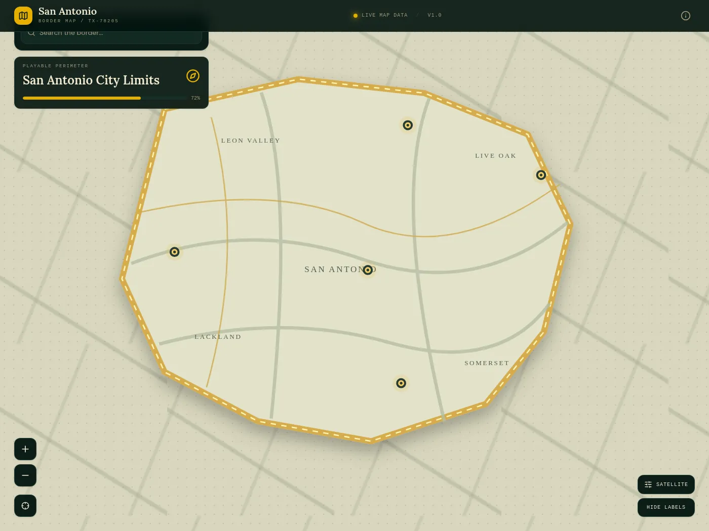 San Antonio Border Map