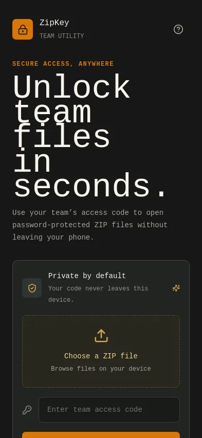 ZipKey Mobile Utility