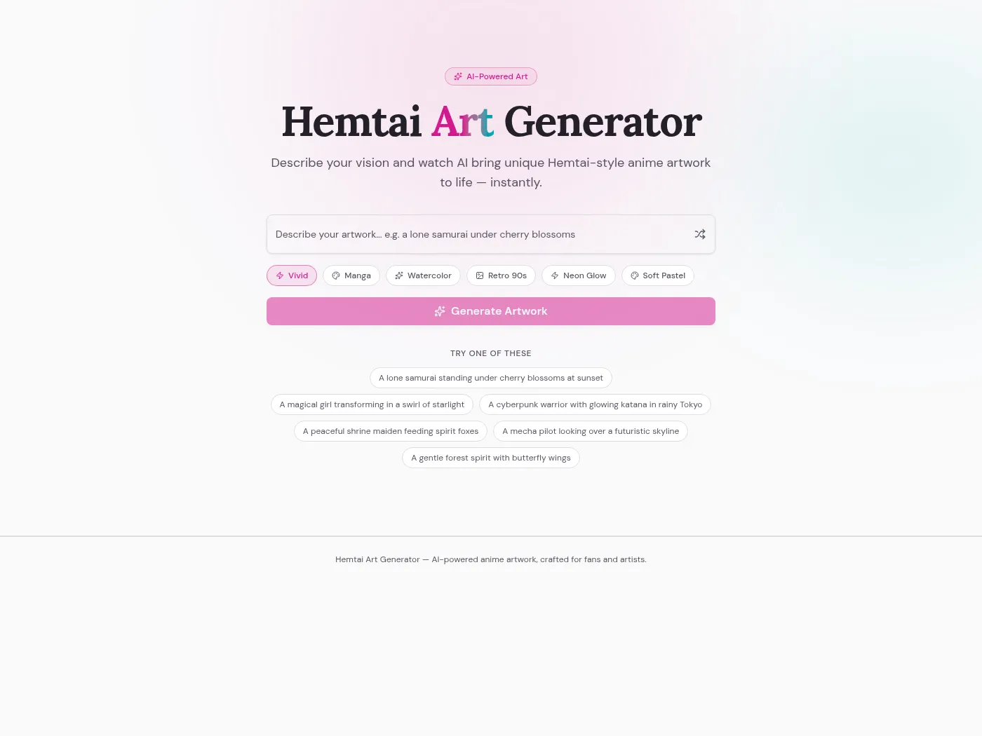 Hemtai Art Generator