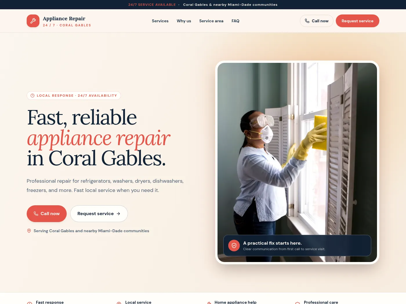 Appliance Repair 24/7 Website