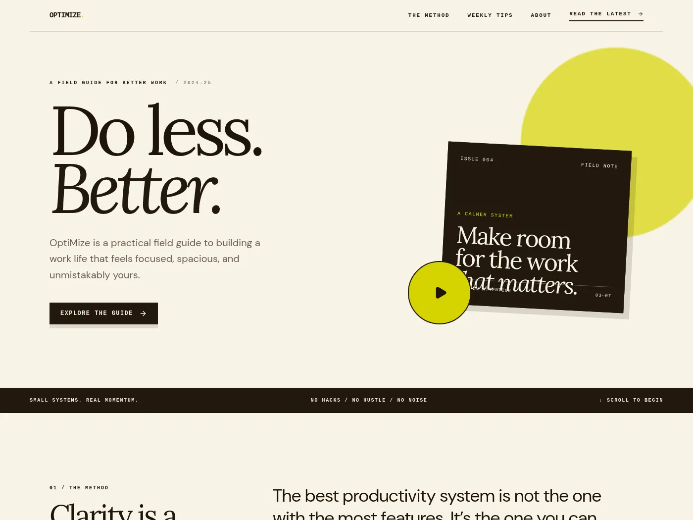 OptiMize Website