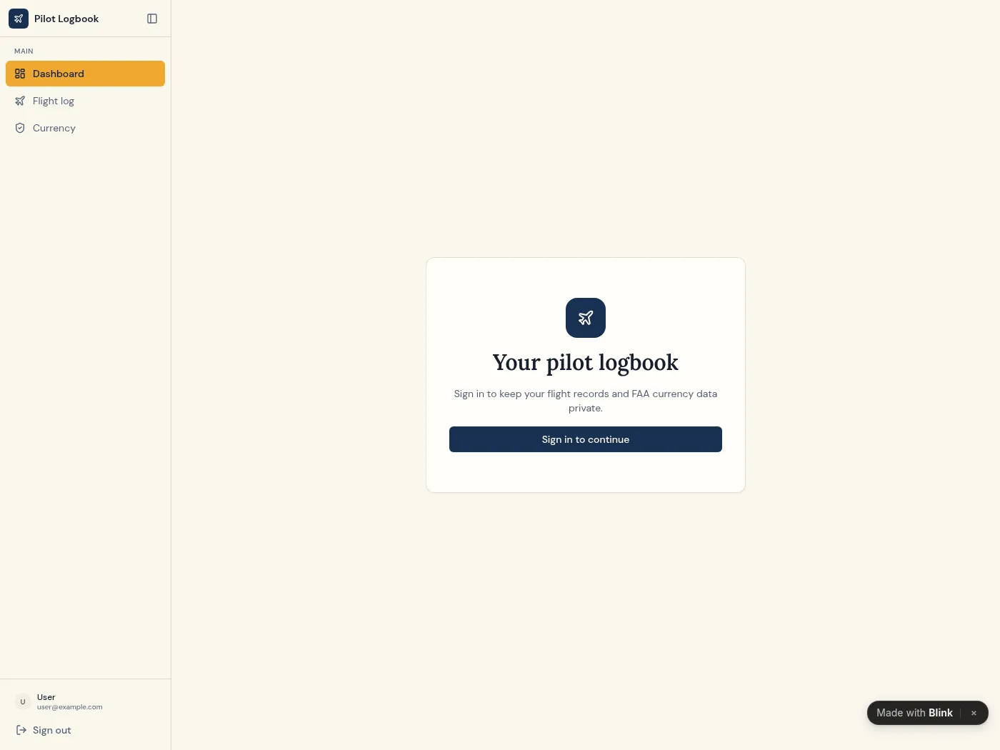 Pilot Logbook Dashboard