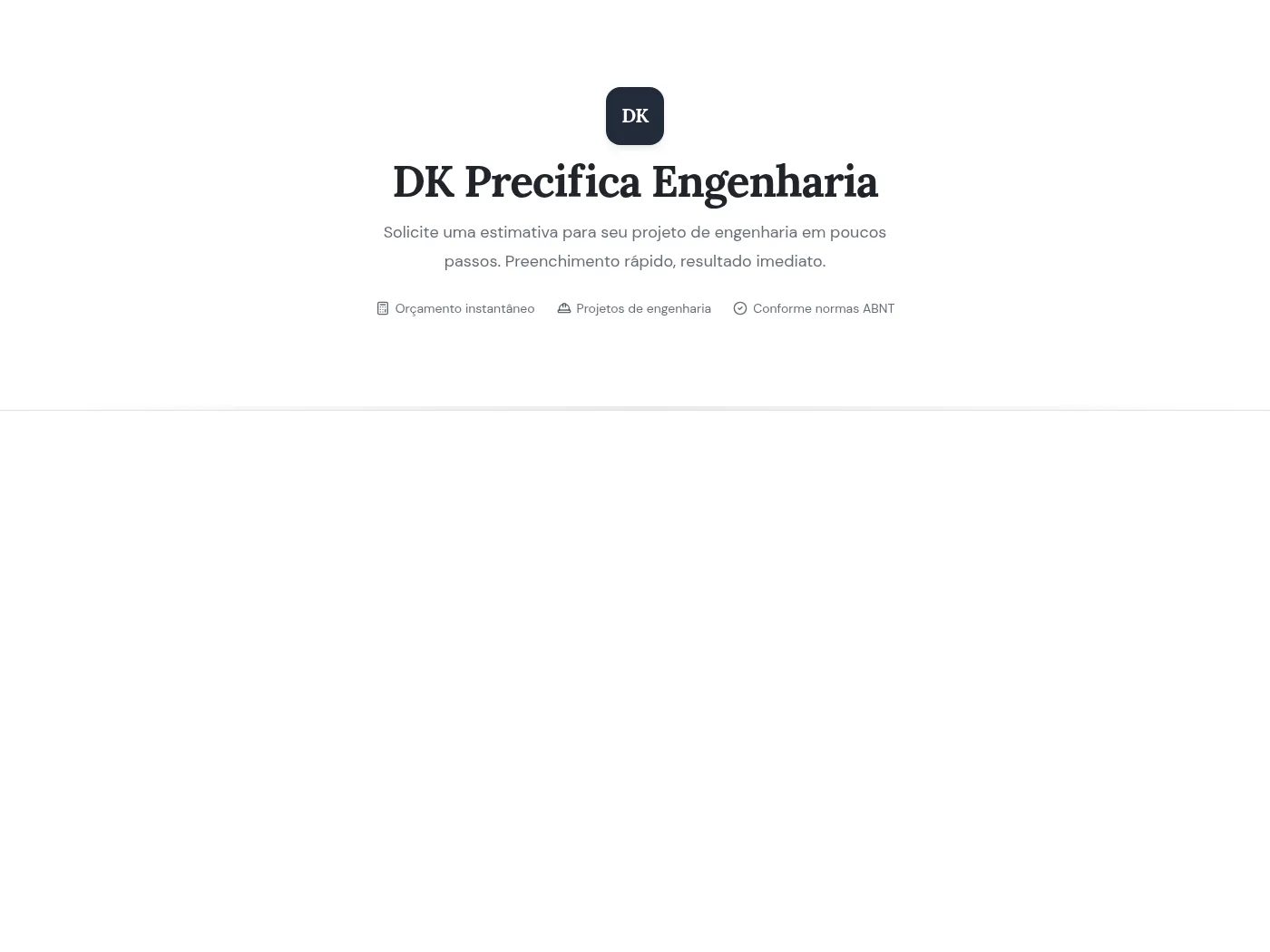 DK Precifica Engenharia SaaS