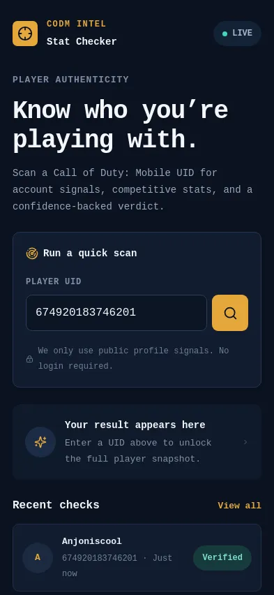 CoDMobile Stat Checker