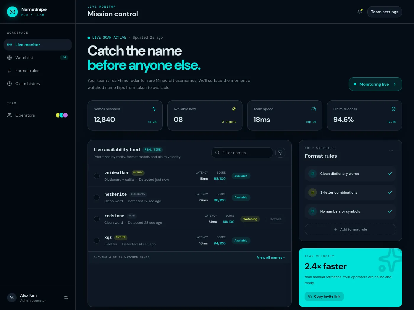 NameSnipe Pro