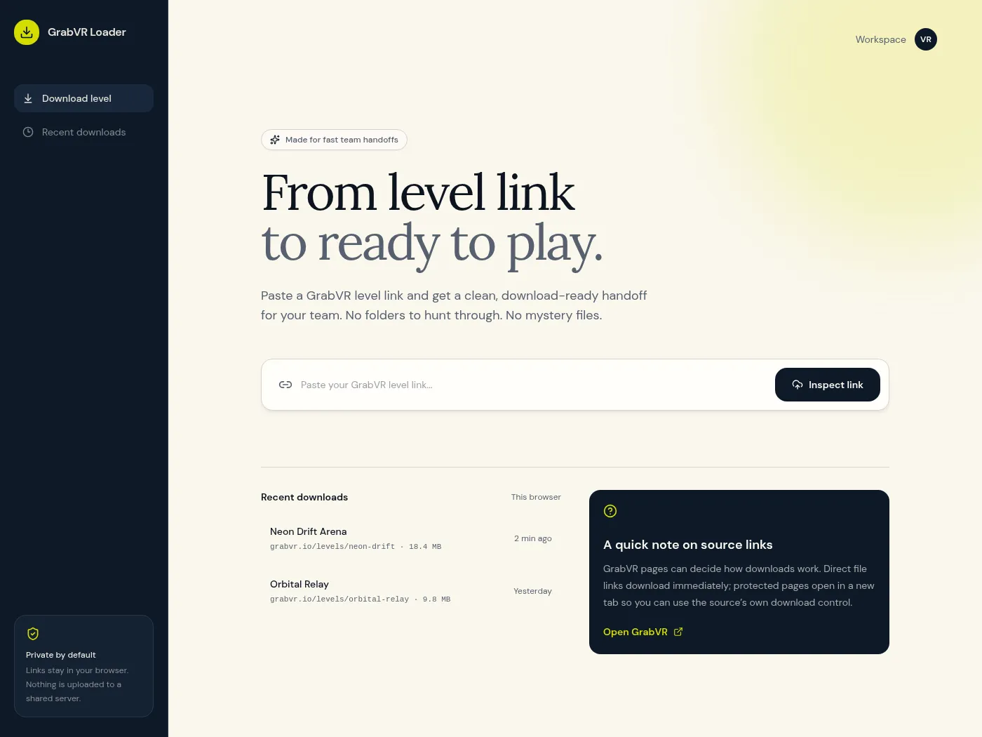 GrabVR Level Downloader