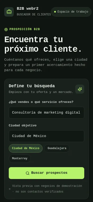 B2B Webr2 Client Finder