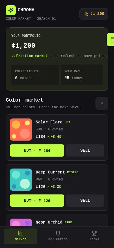 Chroma Trade Game