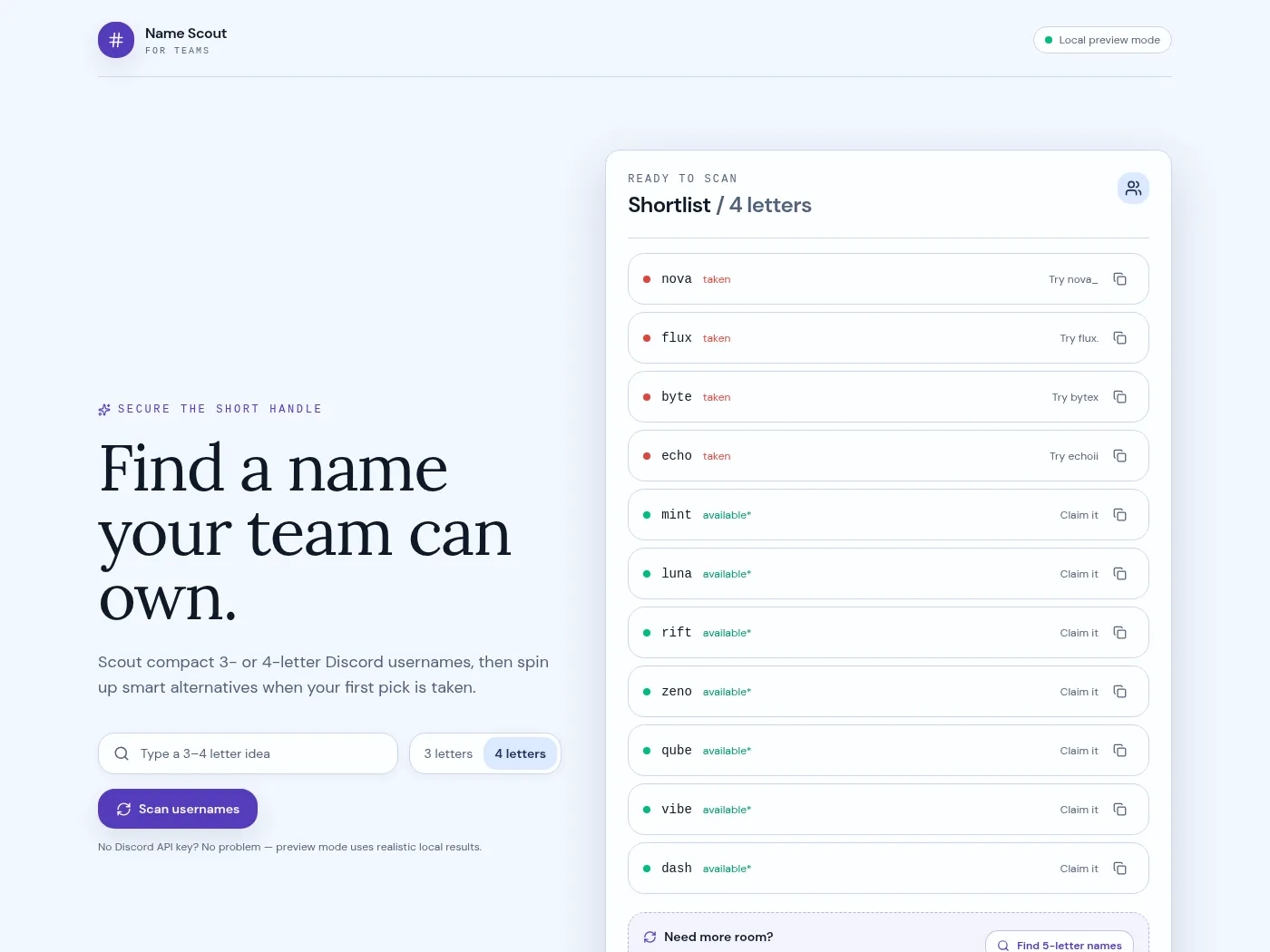 Discord Username Scout