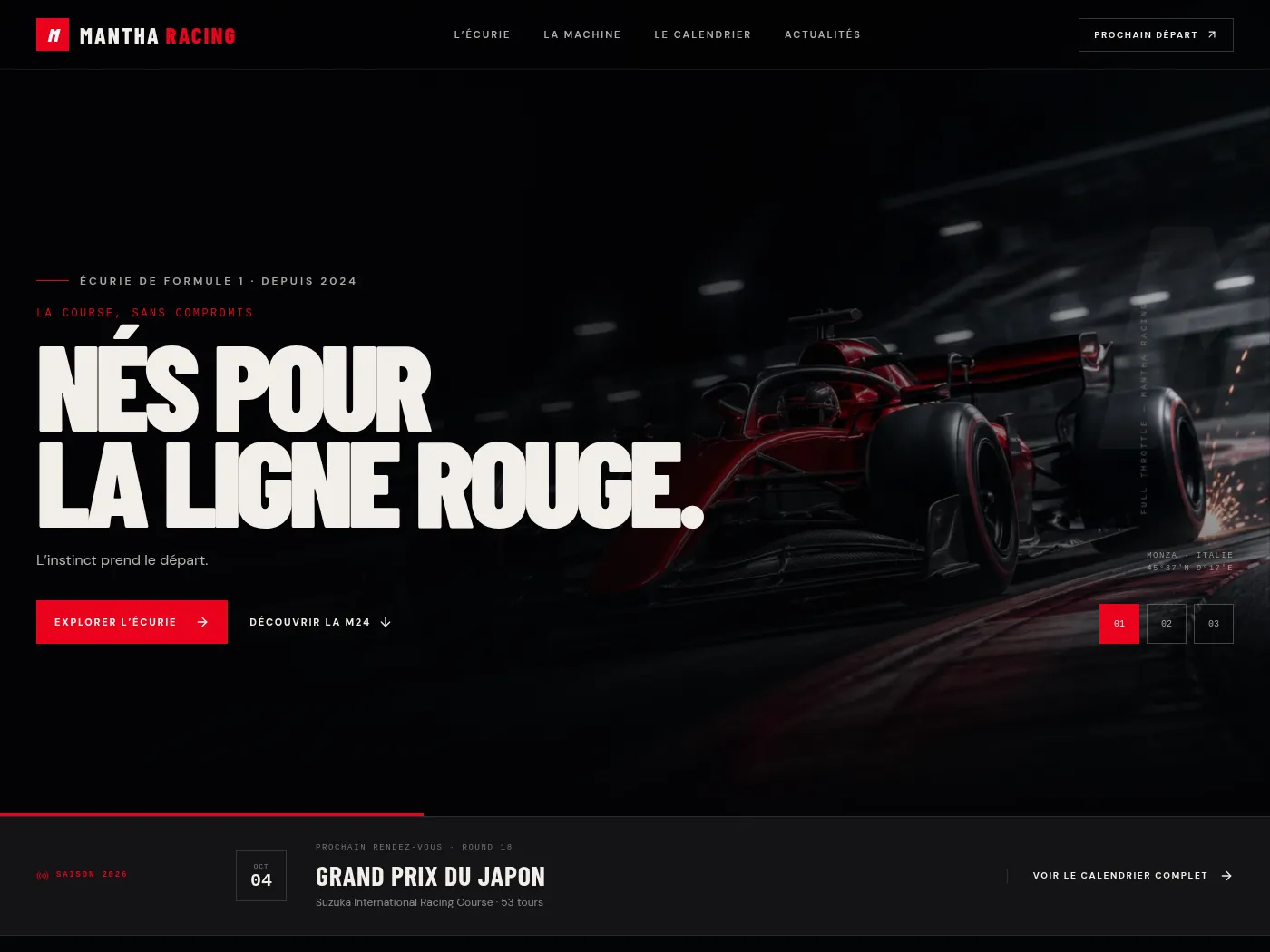 Mantha F1 Racing Site