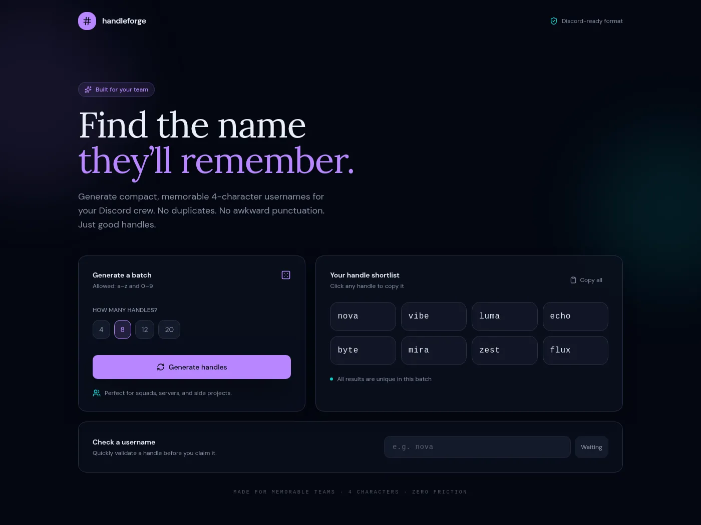 Discord Username Generator