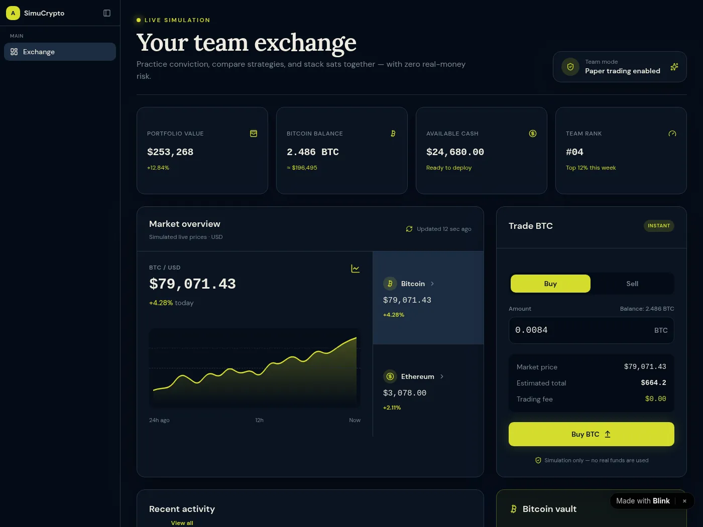 SimuCrypto Exchange