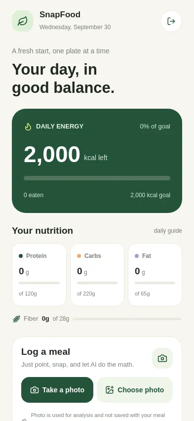 SnapFood AI Tracker