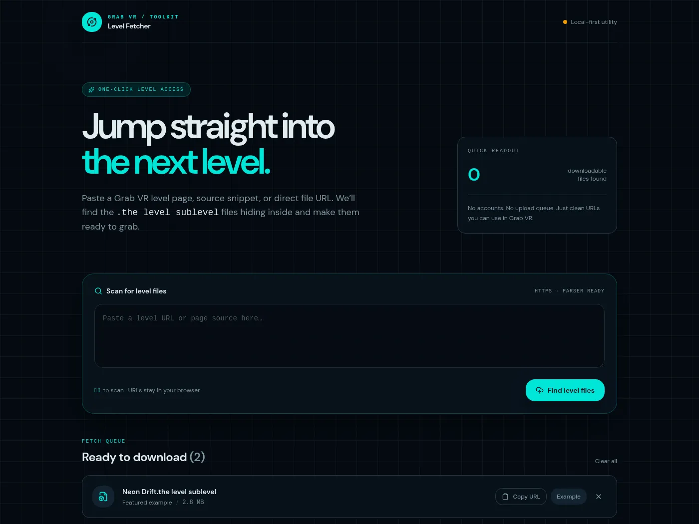 Grab VR Level Fetcher