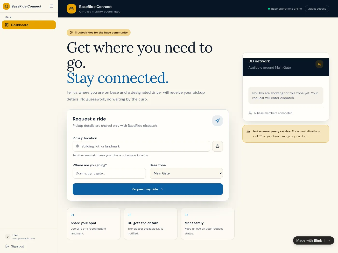 BaseRide Connect