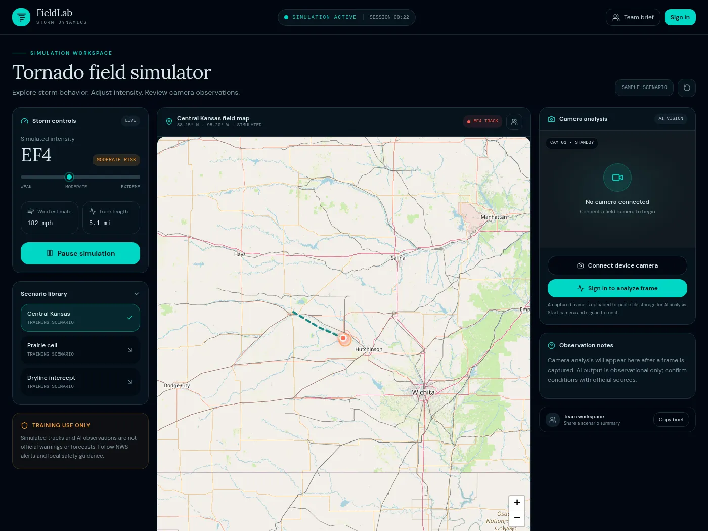 Tornado AI Simulator