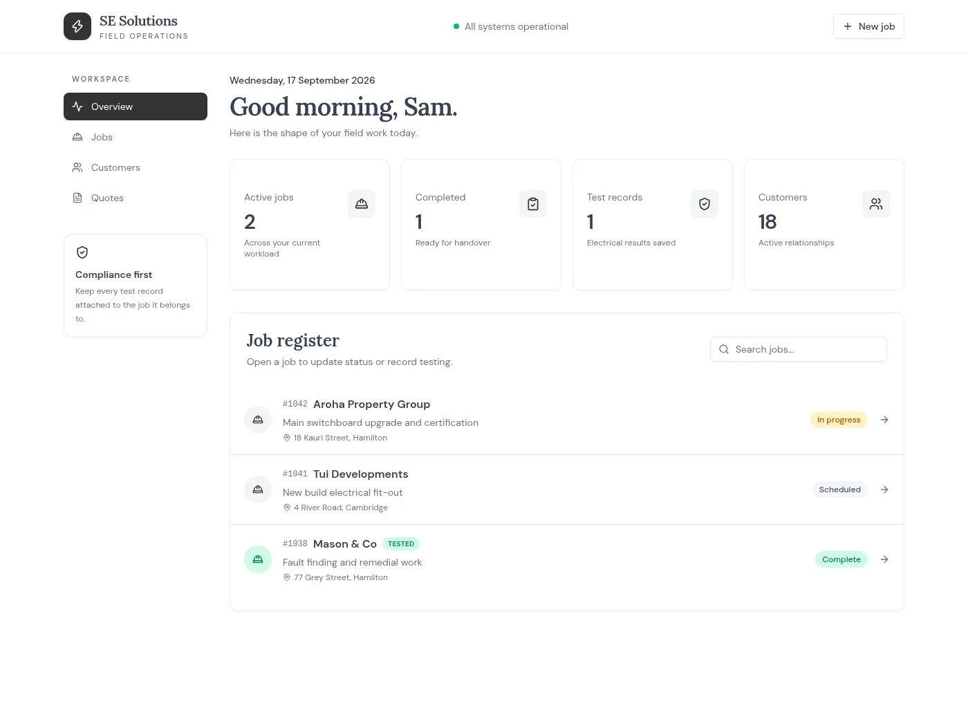 SE Solutions Field App