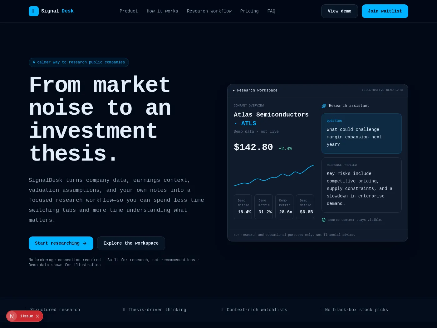 SignalDesk Landing Page