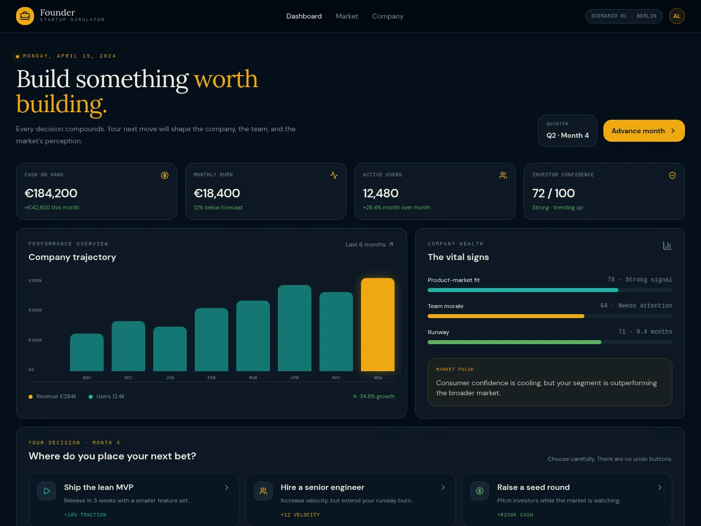 Realistic Startup Simulator
