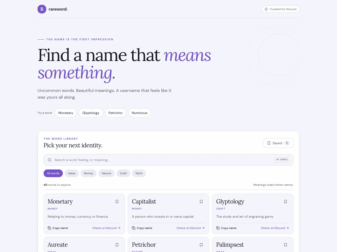 Discord Rare Name Finder