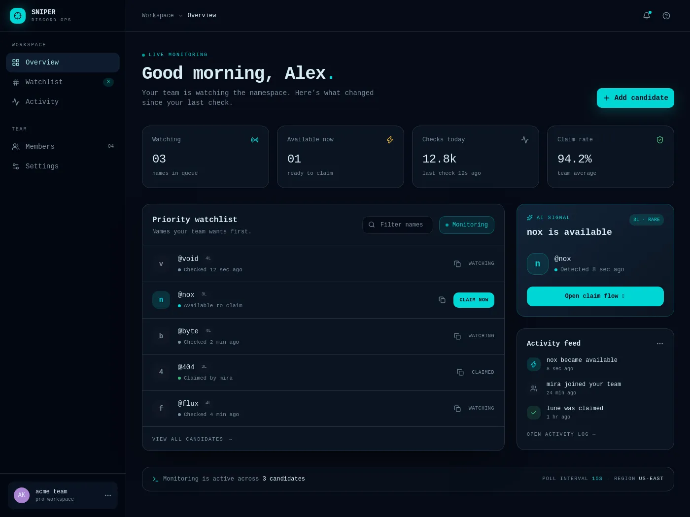 Discord Name Sniper