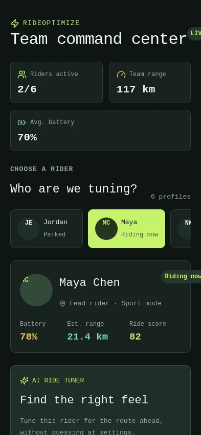 RideOptimize AI App