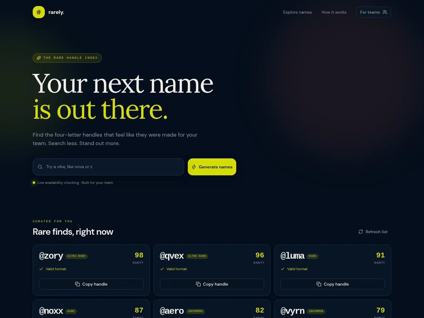 Rare Discord Name Finder