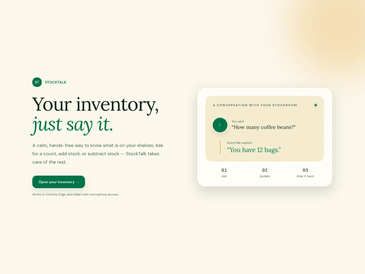 Voice Inventory Assistant