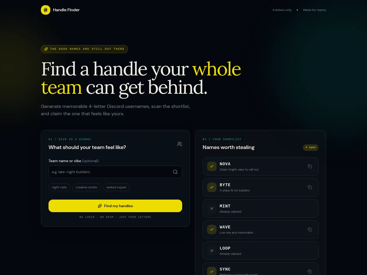 Discord Handle Finder