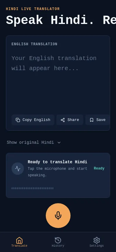 Hindi Live Translator