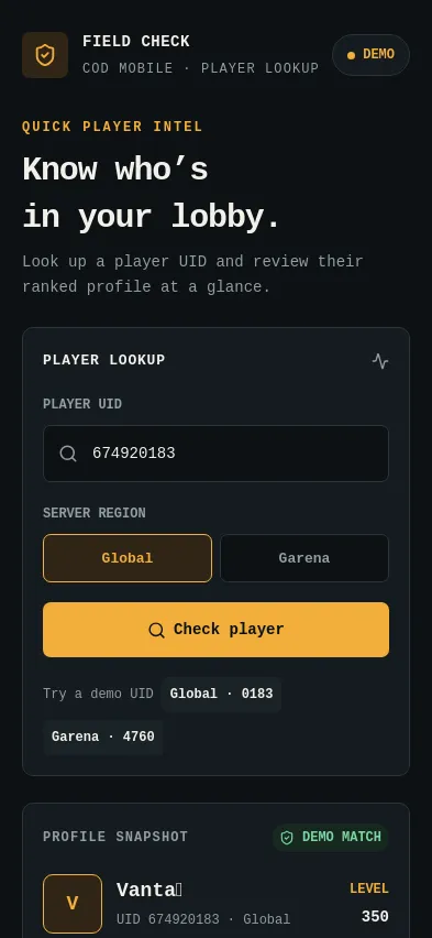 CODM Account Verifier