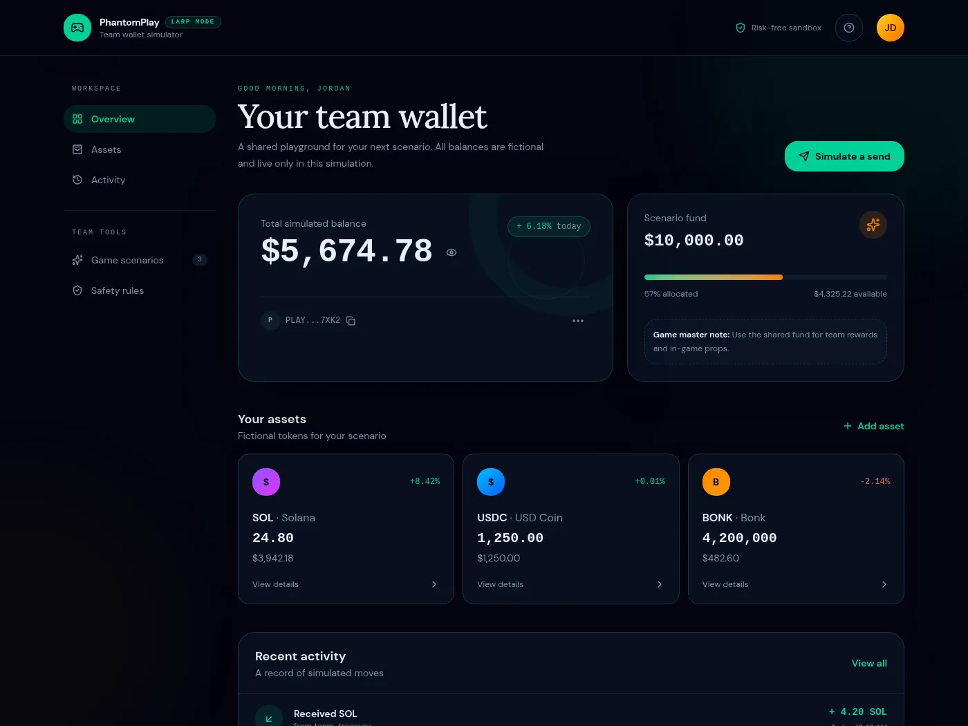 PhantomPlay Wallet Sim