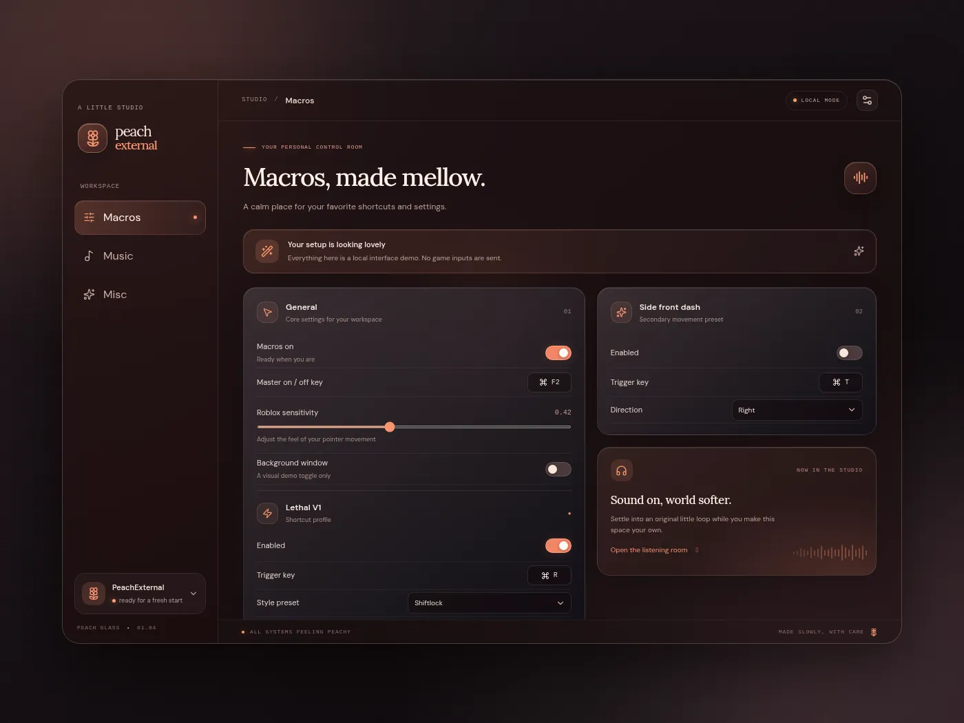 Peach Glass GUI