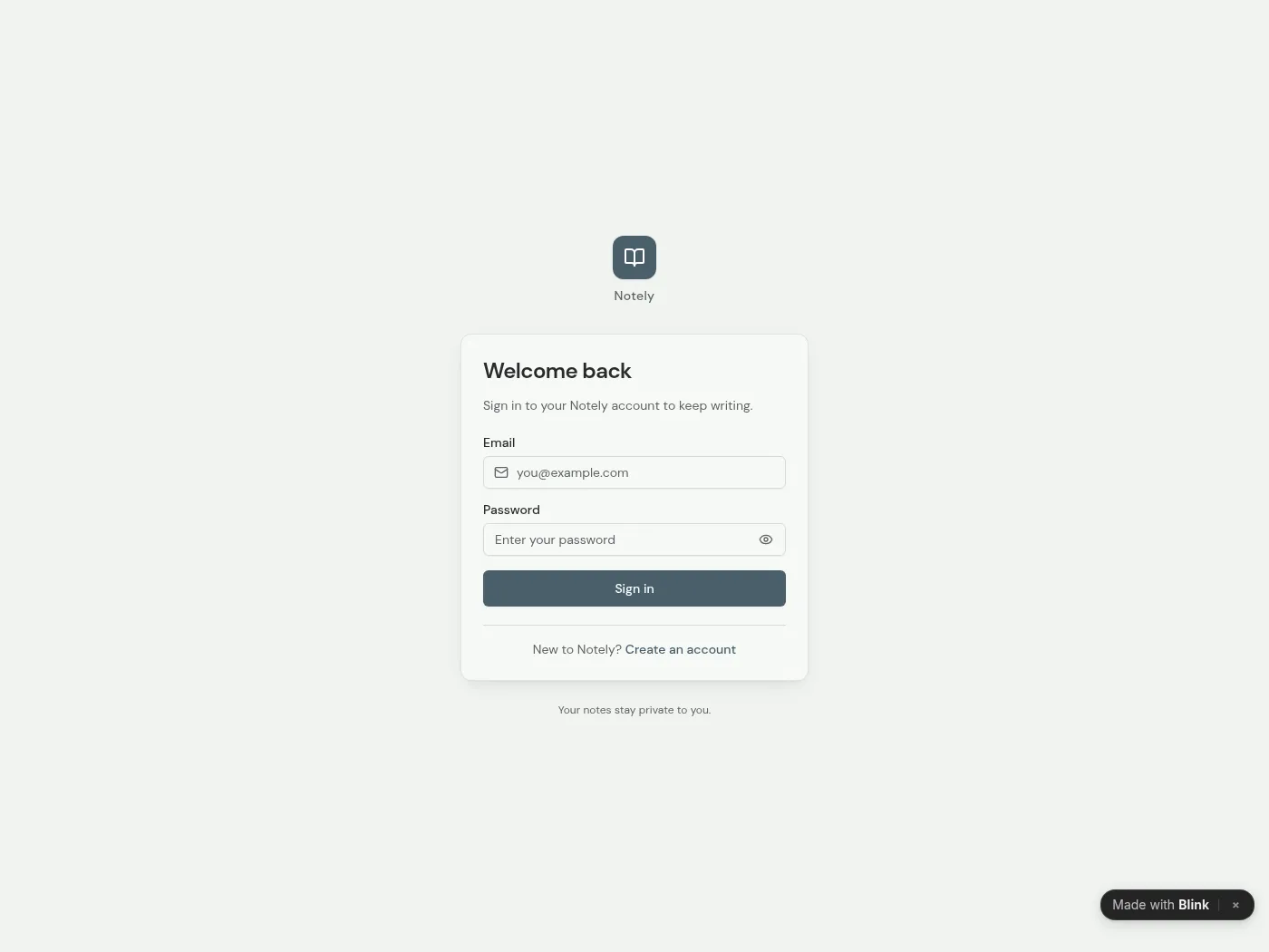 Notely Custom Login
