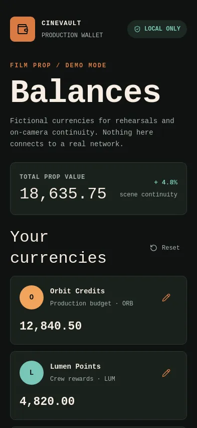 CineCrypto Wallet UI
