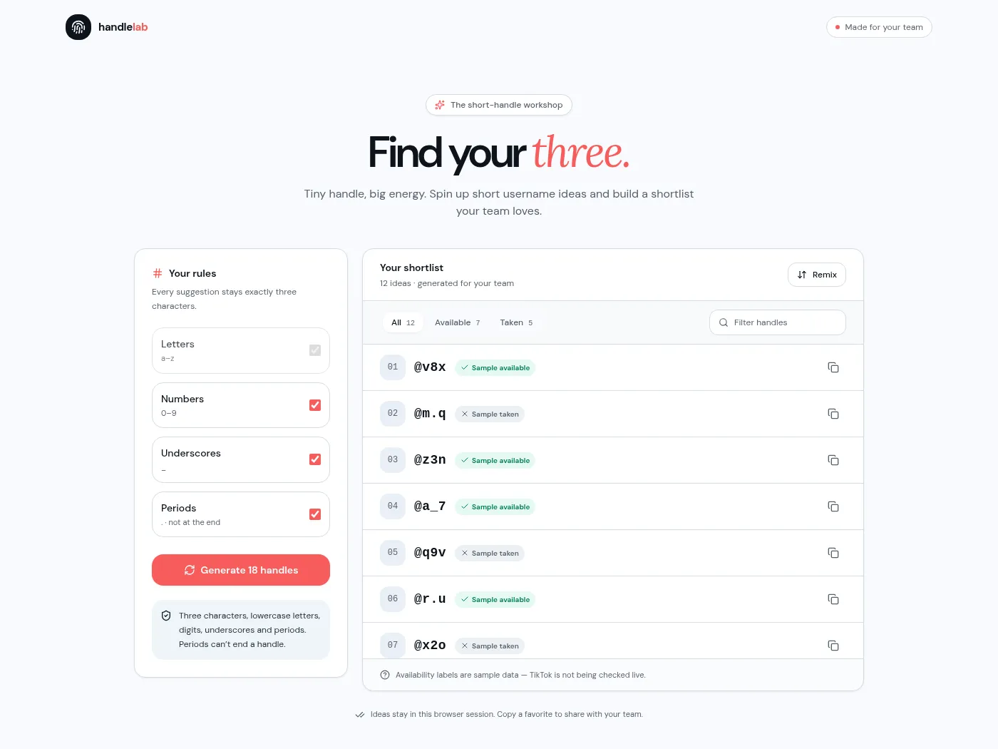 TikTok Name Checker