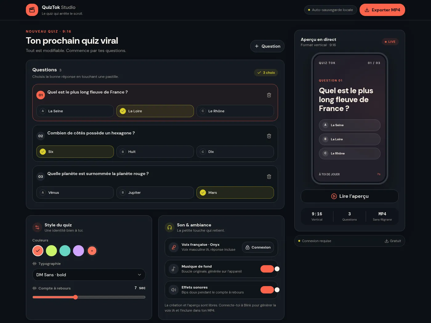 QuizTok Video Generator