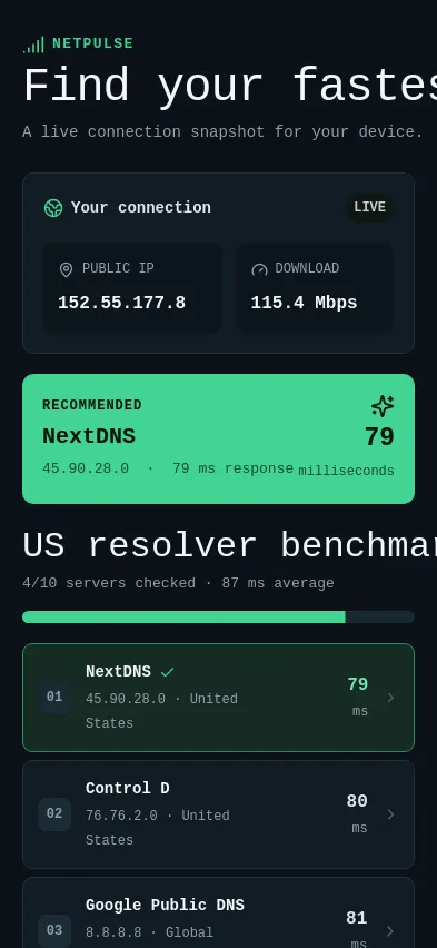 DNS Speed Tester