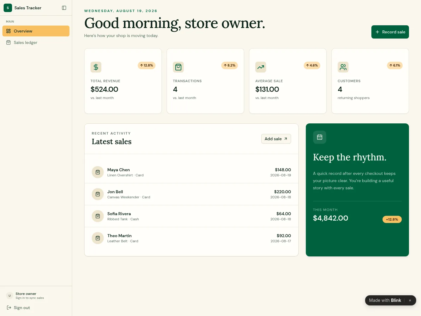 Sales Tracker Pro