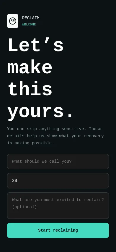 RECLAIM Recovery App