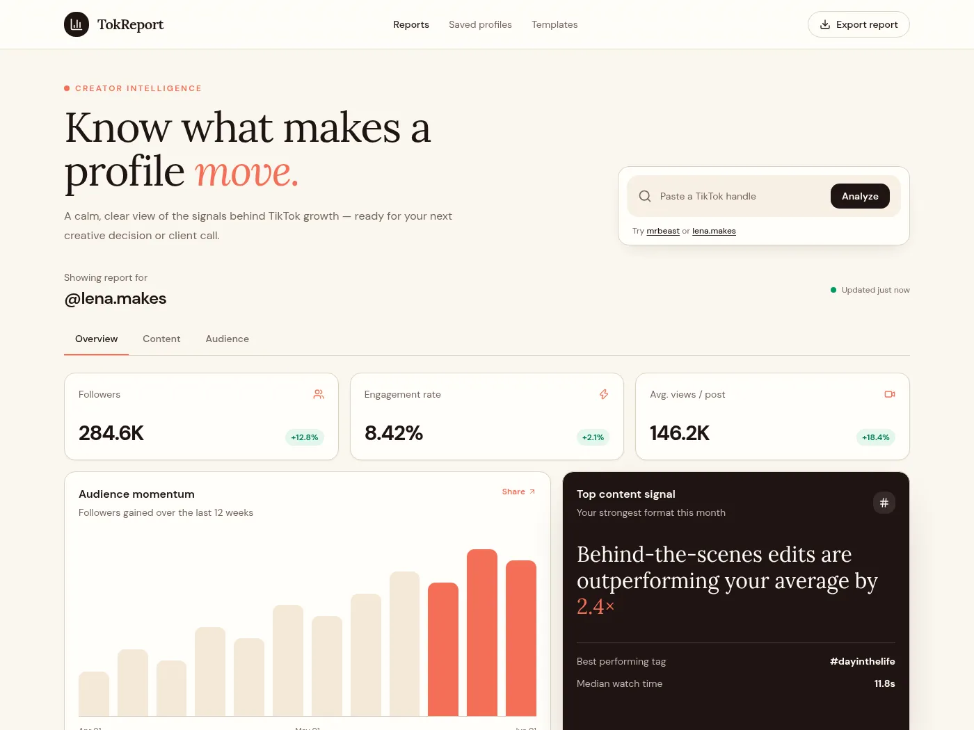 TikTok Report Dashboard
