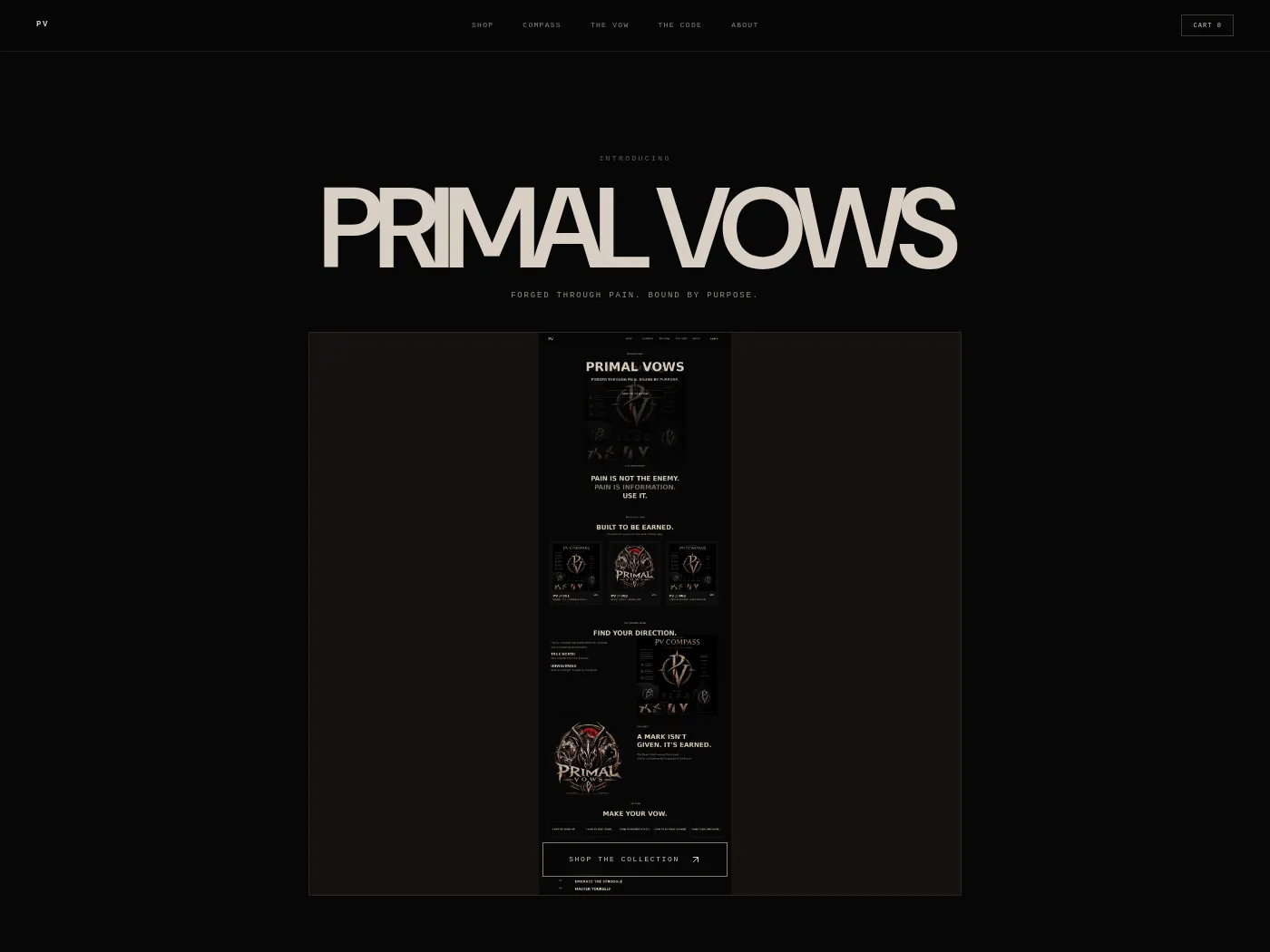 Primal Vows Ecommerce