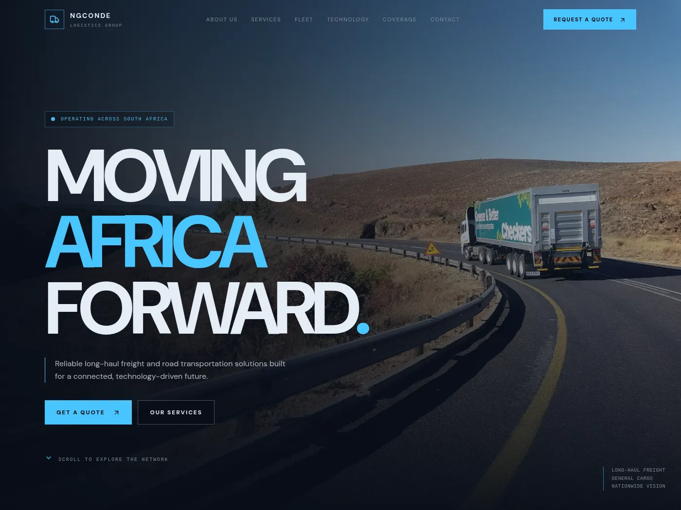 Ngconde 3D Logistics Website
