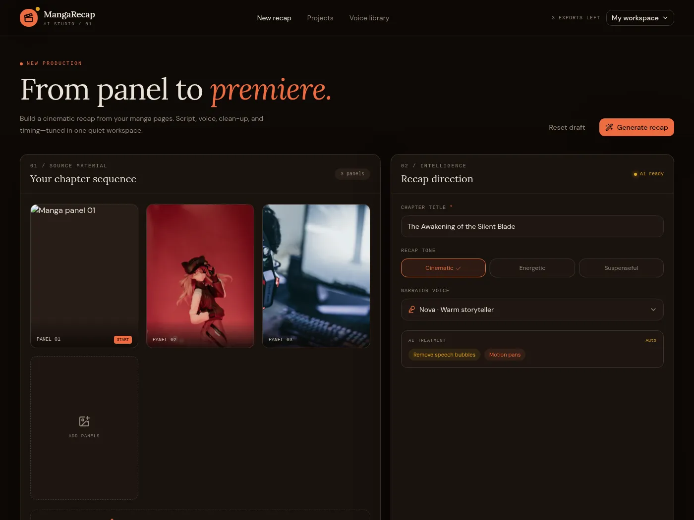 MangaRecap AI Studio