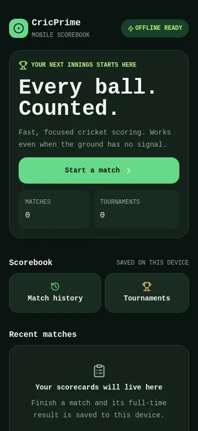 CricPrime Mobile Scorer