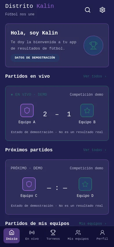 Distrito Kalin Fútbol App