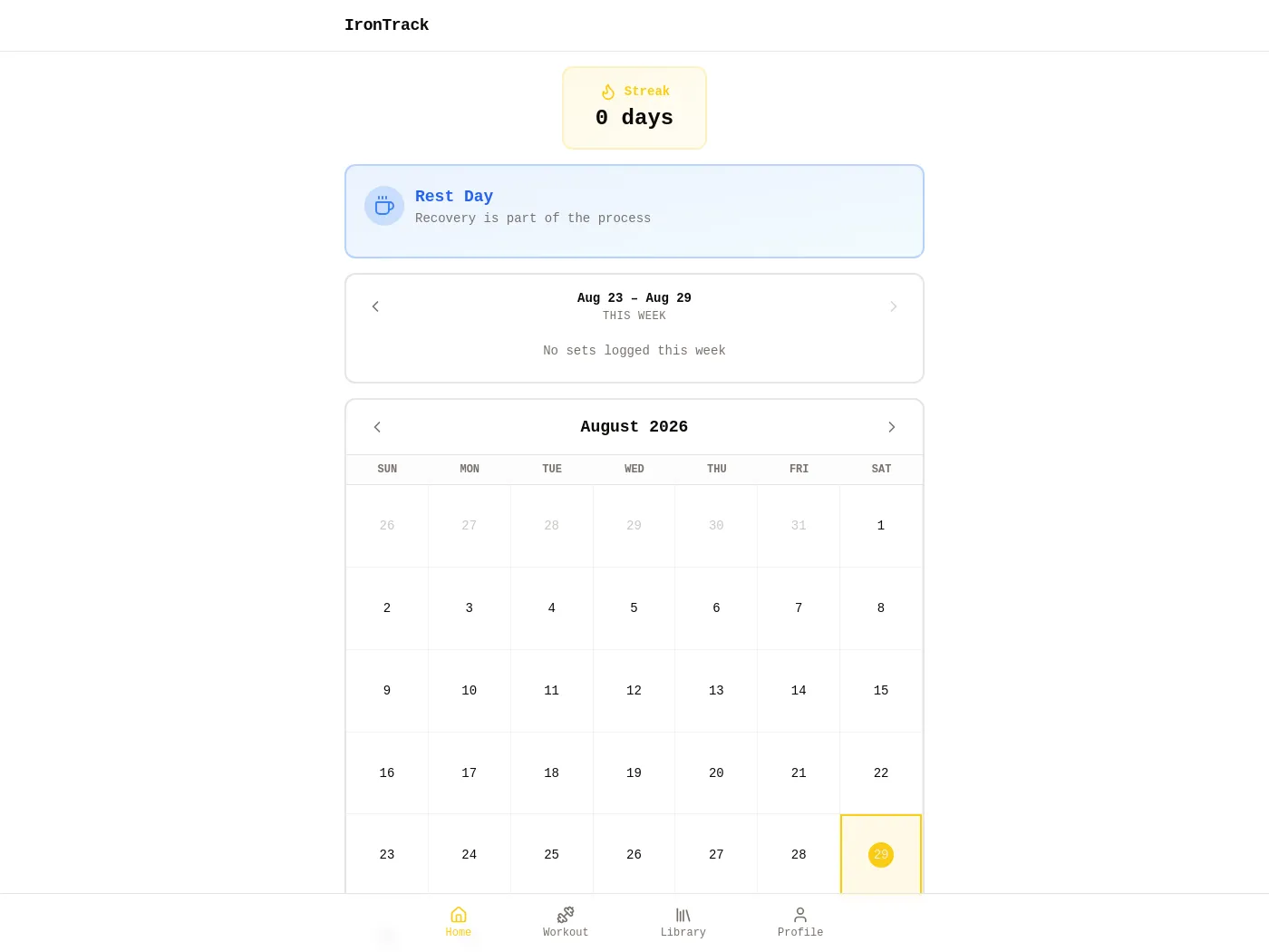 IronTrack Fitness Tracker
