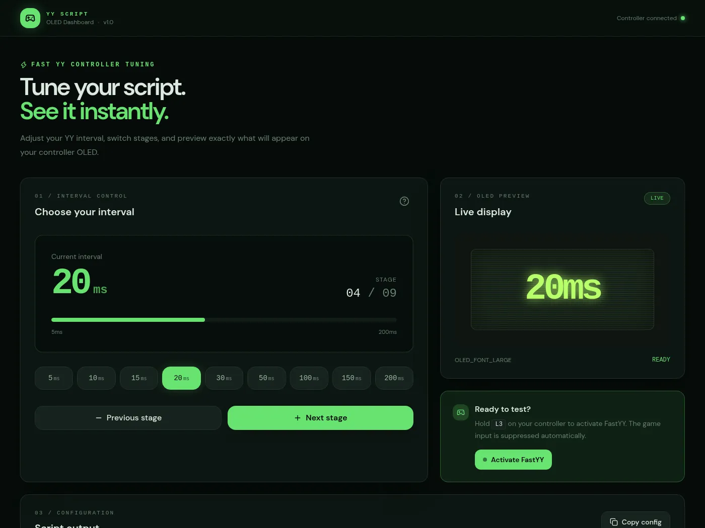 YY Script OLED Dashboard
